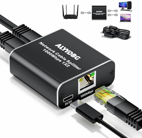 Amazon.com: Ethernet Splitter 1 to 2 High Speed 1000Mbps, FUNZING ...
