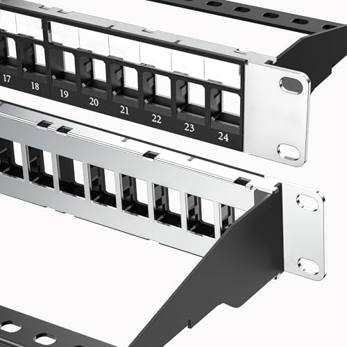 Amazon.com: Jadaol 19” 1U Shielded Blank Patch Panel, 24-Port Rack ...