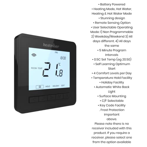 Heatmiser NeoAir V3 Smart Wireless Programmable Room Thermostat for Use ...