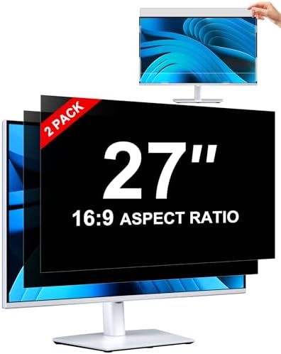 Amazon.com: [2-Pack] Privacy Screen For Computer Monitor, 27-Inch 16:9 ...