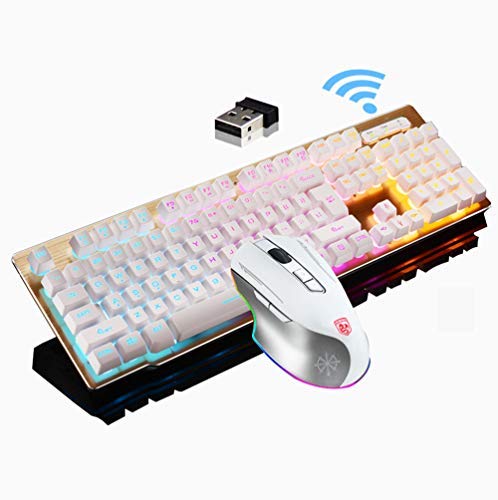 Buy Wireless Gaming Keyboard and Mouse,Rainbow Backlit Rechargeable ...