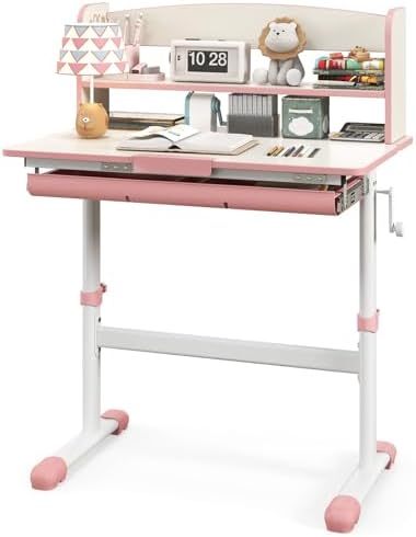 Amazon.com: HONEY JOY Kids Desk, Children School Study Desk w/ 7-Level ...