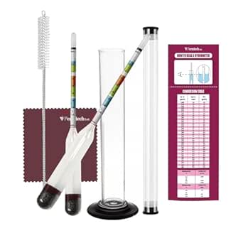 Fermtech Glass Triple Scale Hydrometer Kit – Test ABV, Brix, Gravity ...