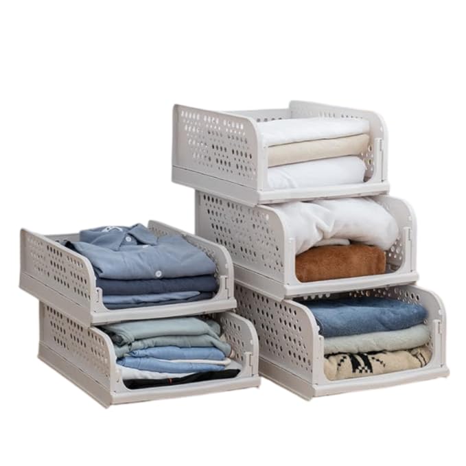 BIG 9 BUY Wardrobe Storage Organiser Plastic Stackable Storage Drawers ...