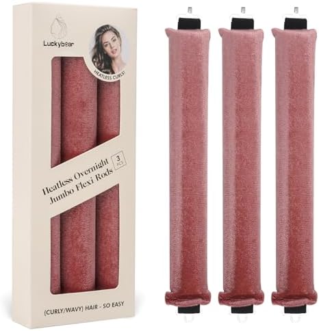Amazon.com : Luckybear Heatless Hair Curlers, 3pcs Satin Jumbo Flexi ...