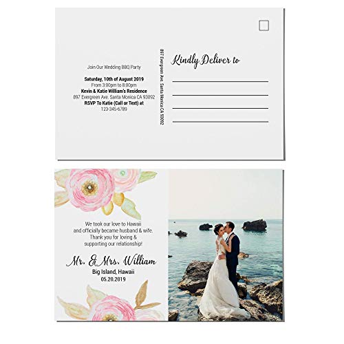 Amazon.com: Elopement Announcements Postcards, Custom Wedding Elopement ...