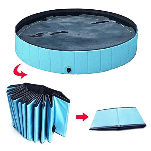 Dog Pool Foldable Paddling Pool for Dog Cats and Kids,Sturdy Pet ...