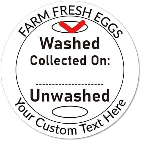 Amazon.com : 100-500 PCS Custom Farm Fresh Eggs Carton Labels Washed ...
