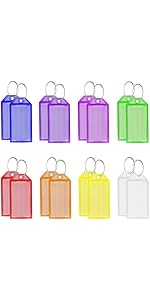 Amazon.com | Luggage Tags, 8 Pack Suitcase Name Tags, Bright Bag Tags ...