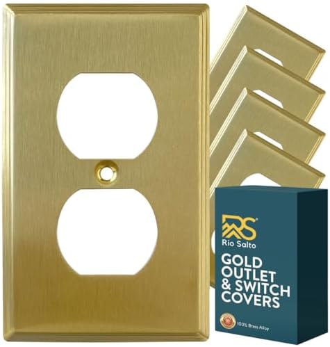 Rio Salto BRASS Metal Gold Outlet Cover MIDSIZE Duplex 1-Gang Light ...