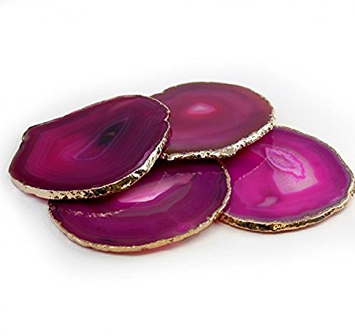 Purple Pink Agate Geode Coasters