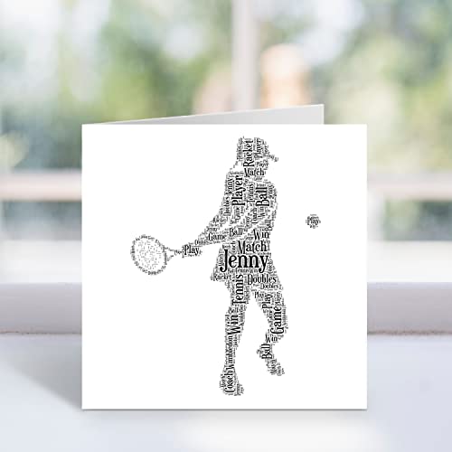 Personalised Female Tennis Player Card : Amazon.co.uk: Stationery ...