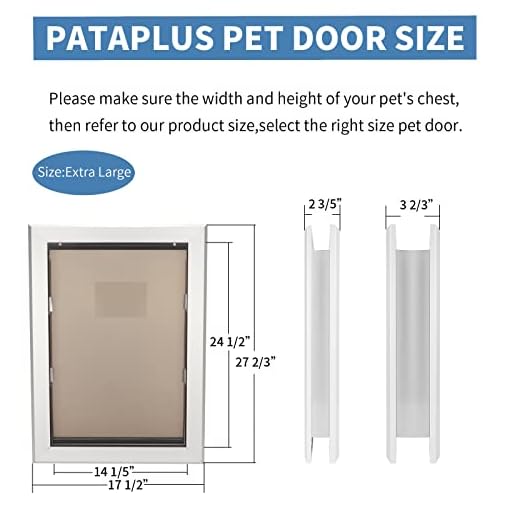 PATAPLUS Dog Doors for Large Dogs, Large Dog Door Cat Door with Slide ...