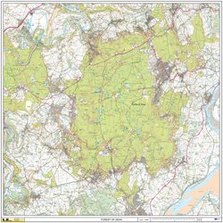 Forest of Dean flat laminated wall map ~ Printed from rescaled OS data ...