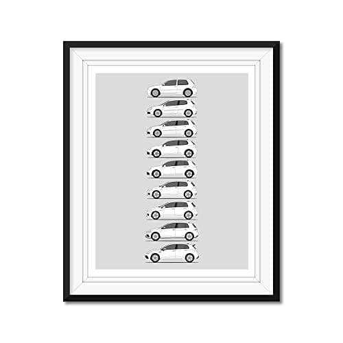 Amazon.com: Idea Network History of Volkswagen Golf R Print Wall Art ...