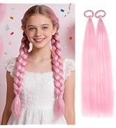 Amazon.com : Colored Hair Extensions Pink Ponytail Extension 2 Packs ...