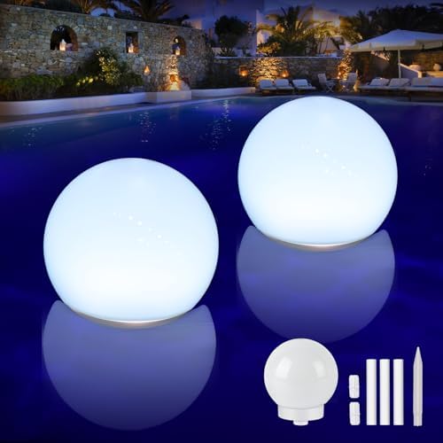 Amazon.com : FillTouch 2 Pcs Solar Floating Pool Lights Solar Powered 5 ...