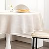 Amazon.com: Karseteli Natural Linen Round Tablecloth, Slubby Textured ...