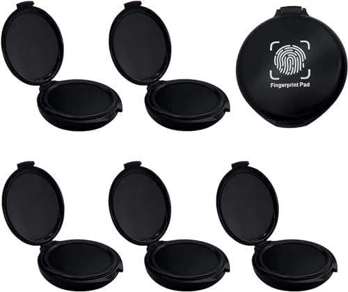 Fingerprint Ink Pad 5 Pack Thumbprint Ink Pad for Notary Supplies Black ...