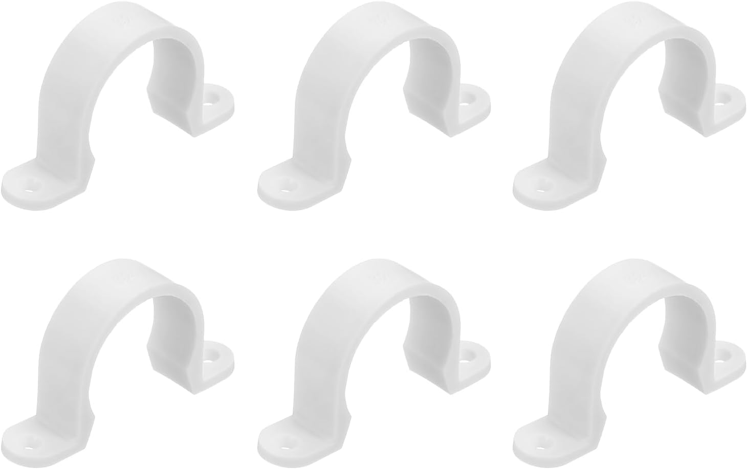 uxcell 6Pcs PVC Pipe Straps, 32mm(1-1/4") Plastic Conduit Strap 2 Holes ...