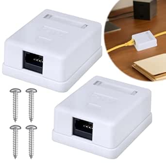 Netzwerkdose Aufputz Cat6A, 2 Stück LAN Dose 1 Port RJ45 Geschirmt für ...