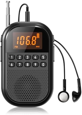 Amazon.com: Pocket AM FM Radio:1100mAh Rechargeable Radio Supports ...