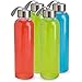 Amazon.com: Kitchen Lux 18oz Glass Water Bottles – Pack of 4 Nylon ...