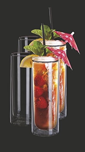 Maxxo Double Walled Glass Mojito Set of 4X Insulated Thermo Glasses ...