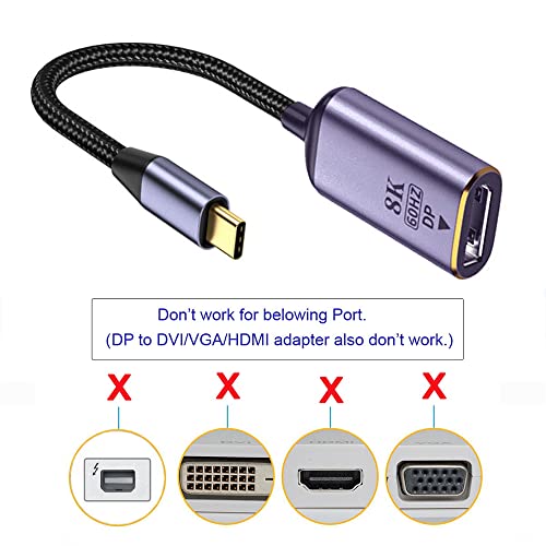 NFHK USB4 USB-C Type-C Source to Displayport DP Female Cable Display 8K ...