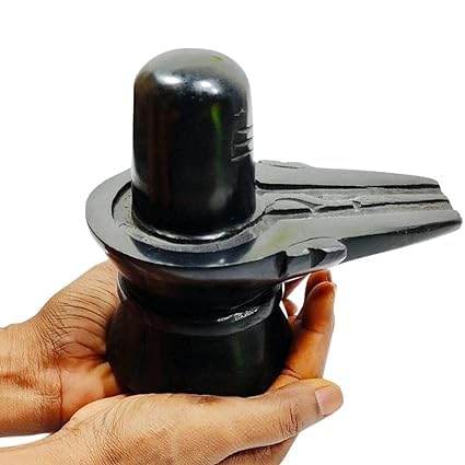 Buy SADHAVI Divine Black Stone Shivling for Home Puja | Beautifully ...