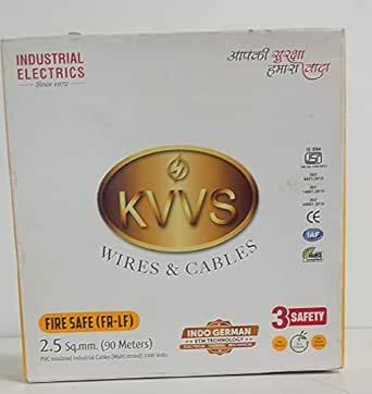KVVS FIRE SAFE- FR-LF PVC Insulated 2.5 sq mm Single Core Flexible Copper Wires and Cables for ...