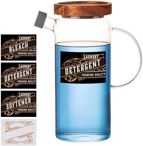 Amazon.com: Glass Laundry Detergent Dispenser Set with Cork Lids ...