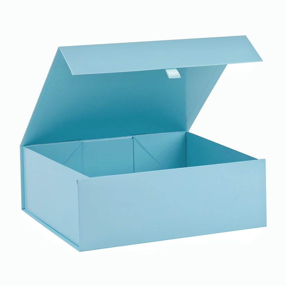 Amazon.com: PLINJOY Large Gift Box 13.5x11.8x4.7 Inches, Blue Gift ...