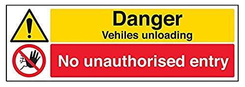 VSafety Danger Vehicles Loading No Unauthorised Entry Sign – Landscape ...