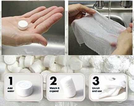 KAAS Magic Tablet Napkin Compressed Tissue tablet tissue (color- white ...