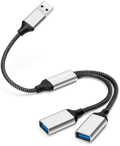 Amazon.com: AIYEEN USB Splitter Cable, USB A Splitter 1 in 2 Out ...