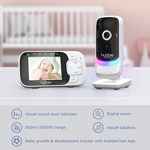 Binatone Hubble Nursery 2.8 inch View Glow Video Baby Monitor, White ...