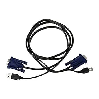 WHIZZO 2X(Switch 1.5M Long 15 Pin VGA Male to Male USB A/B Cable Cord M5U8) : Amazon.in ...
