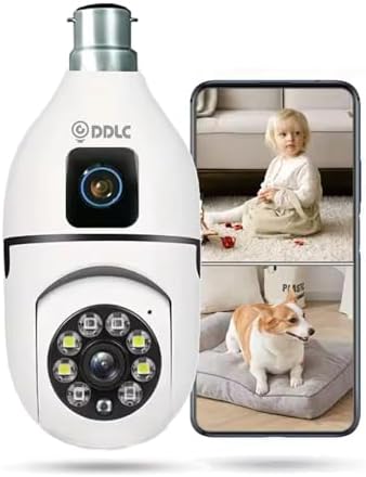Buy DDLC Light Bulb Security, Dual Lens Camera 4mp Light Bulb Camera ...