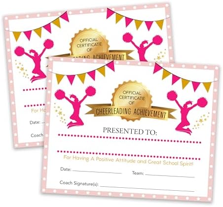 Amazon.com : Cheerleading Achievement Award Certificates, Cheer ...
