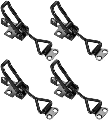 4 Pcs Adjustable Toggle Clamp Latches, Toggle Clamps, Black Metal ...