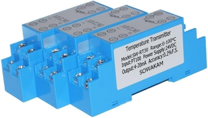 Amazon.com: DIN Rail PT100 Temperature Transmitter PT100-Sensor Module ...