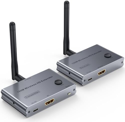 4K Wireless HDMI Transmitter and Receiver, 100m/328FT 5G Wrieless HDMI ...