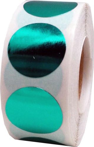 Metallic Green Circle Stickers, 19 mm 3/4 Inch Dot Shiny Labels 500 ...