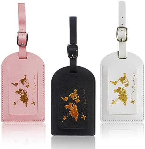 Luggage Tag PU Leather for Suitcase Baggage Handbag Travel Bag Label Suitcase Tag Suitcase Label ...