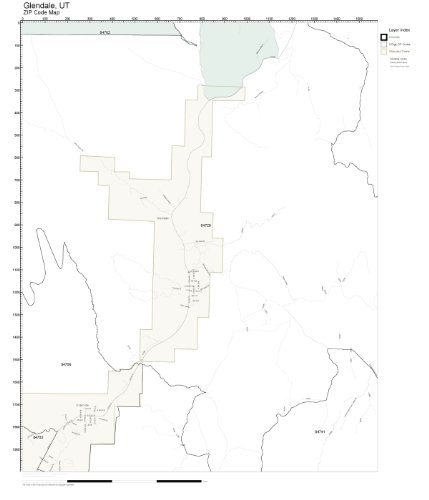 Amazon.com : ZIP Code Wall Map of Glendale, UT ZIP Code Map Not ...