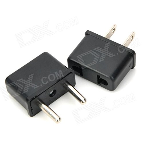 Amazon.com : 2-Flat-Pin Plug Power Adapter + EU Plug Power Adapter Set ...