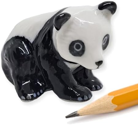 Amazon.com: WitnyStore Tiny 1¼" Long Crouching Panda Figurine ...