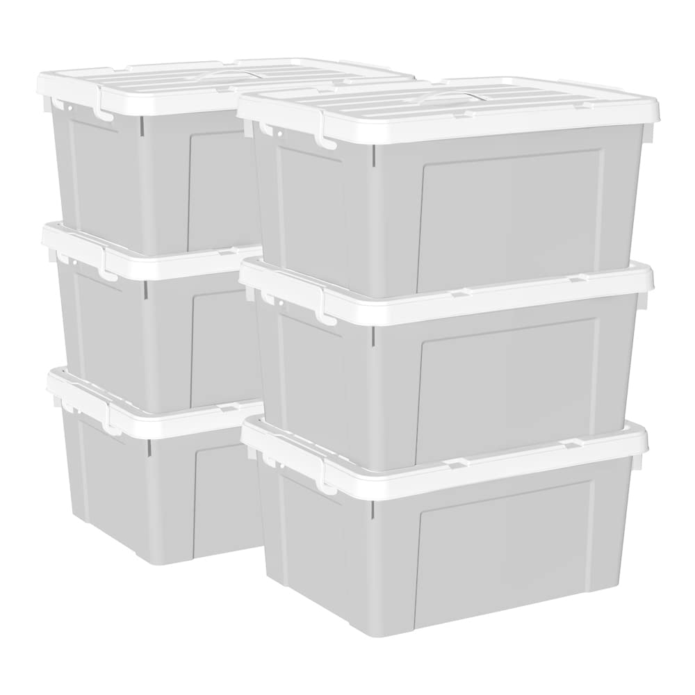 Cetomo 35L*6 Storage Boxes, Carry Plastic Storage Box with Lids ...