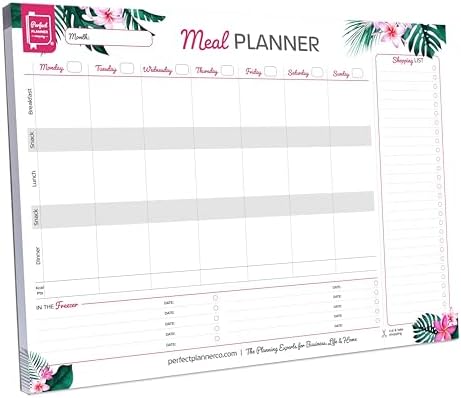 Weekly Meal Planner Notepad, Food Diary, Meal Diet Desk Pad & Nutrition ...